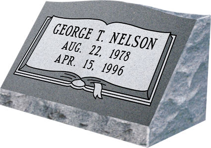 Granite monument "Slant marker" single 24" ships free