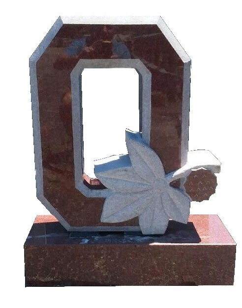 Block "O" ultimate Buckeye fan cemetery headstone 28"