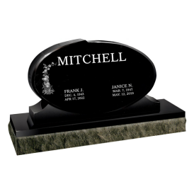 Cemetery headstone monument "Oval" large companion